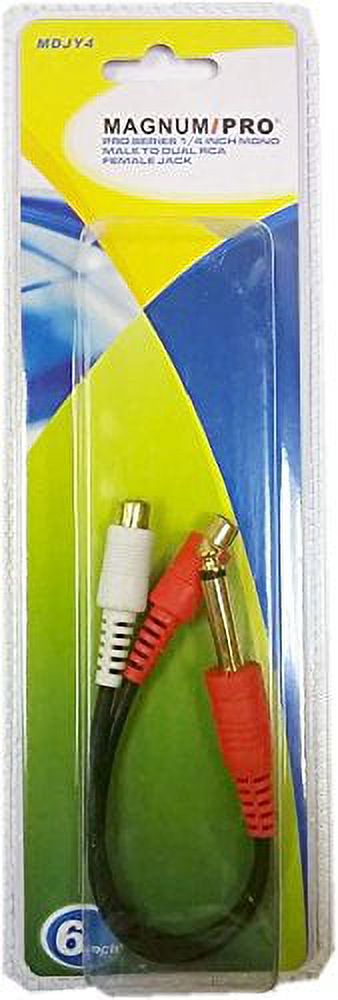 MAGNUM PRO MDJY4 PRO Series 6 Inch 1/4 Inch Mono Male Plug to Dual RCA ...
