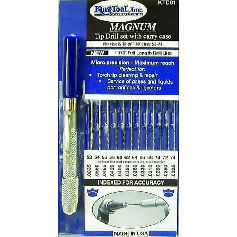 MAGNUM Tip Drill Set, Size 52 to 74, Includes 12 Even Number Drills ...