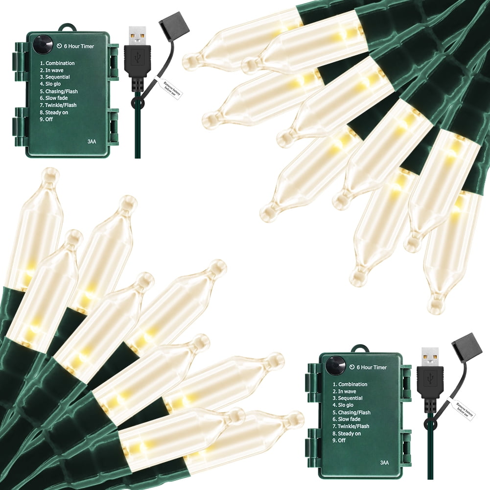 MAGOTAN 18ft 50 LED Christmas Lights Battery String Lights Timer Memory ...