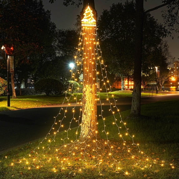 Magotan 12ft 350 LED Waterfall Christmas Lights Outdoor Decoration ...