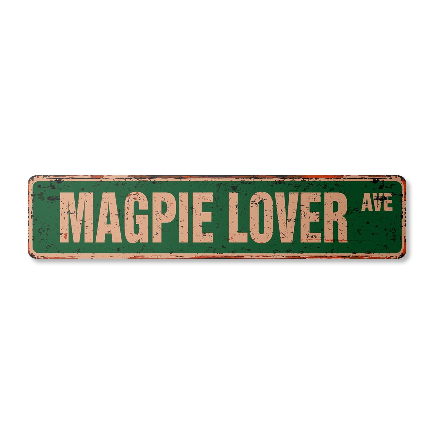 MAGPIE LOVER Vintage Plastic Street Sign bird feather wings birdcage ...