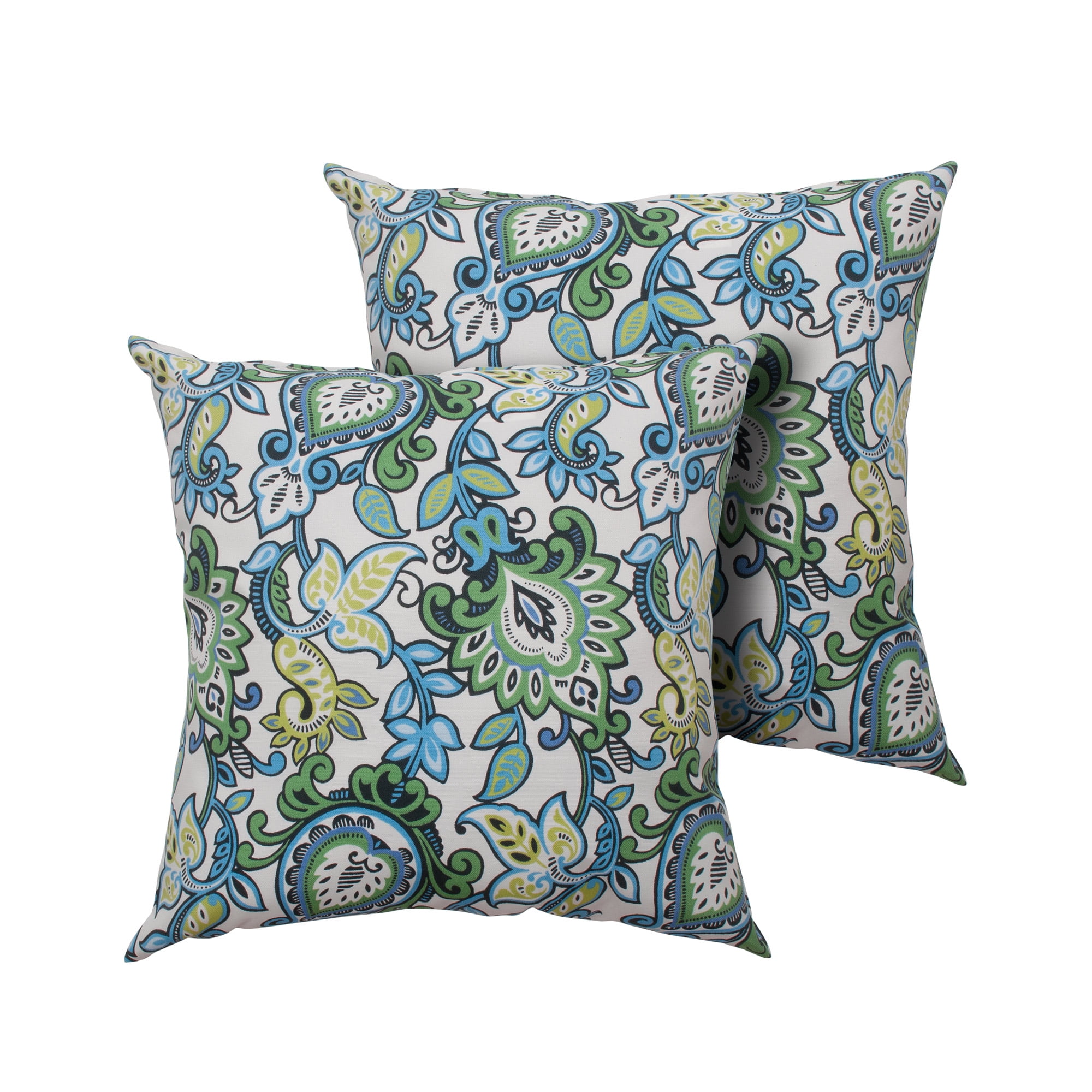 MAGPIE FABRICS 18” x 18” Phoenix Blue Polyester Decorative Pillow ...