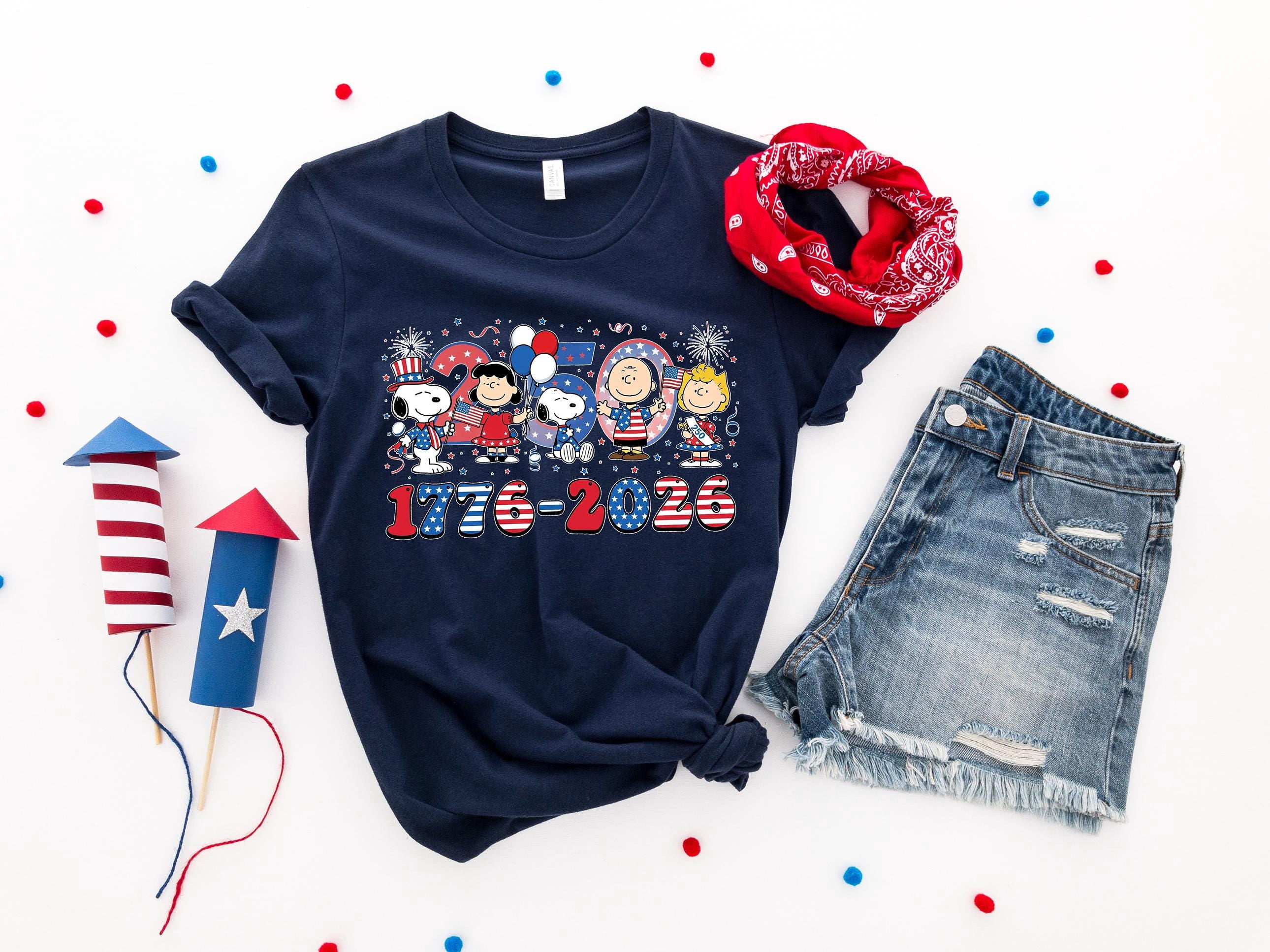 MAGSHIRT Snoopy 250th Anniversary Shirt, Peanuts Patriotic Tee, USA 250 ...