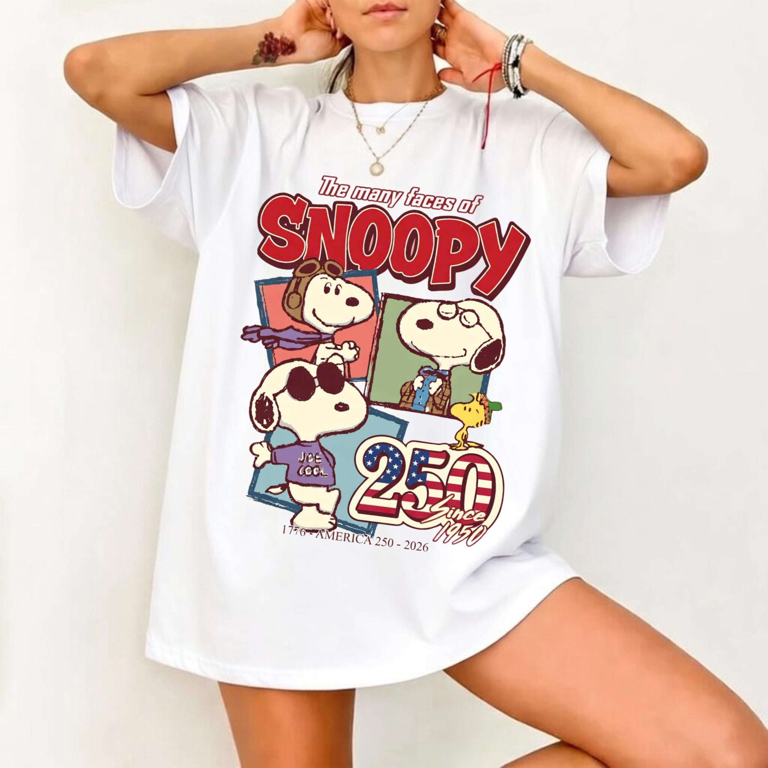 MAGSHIRT The Many Faces of Snoopy 250 Since 1950 Shirt Cartoon Graphic ...