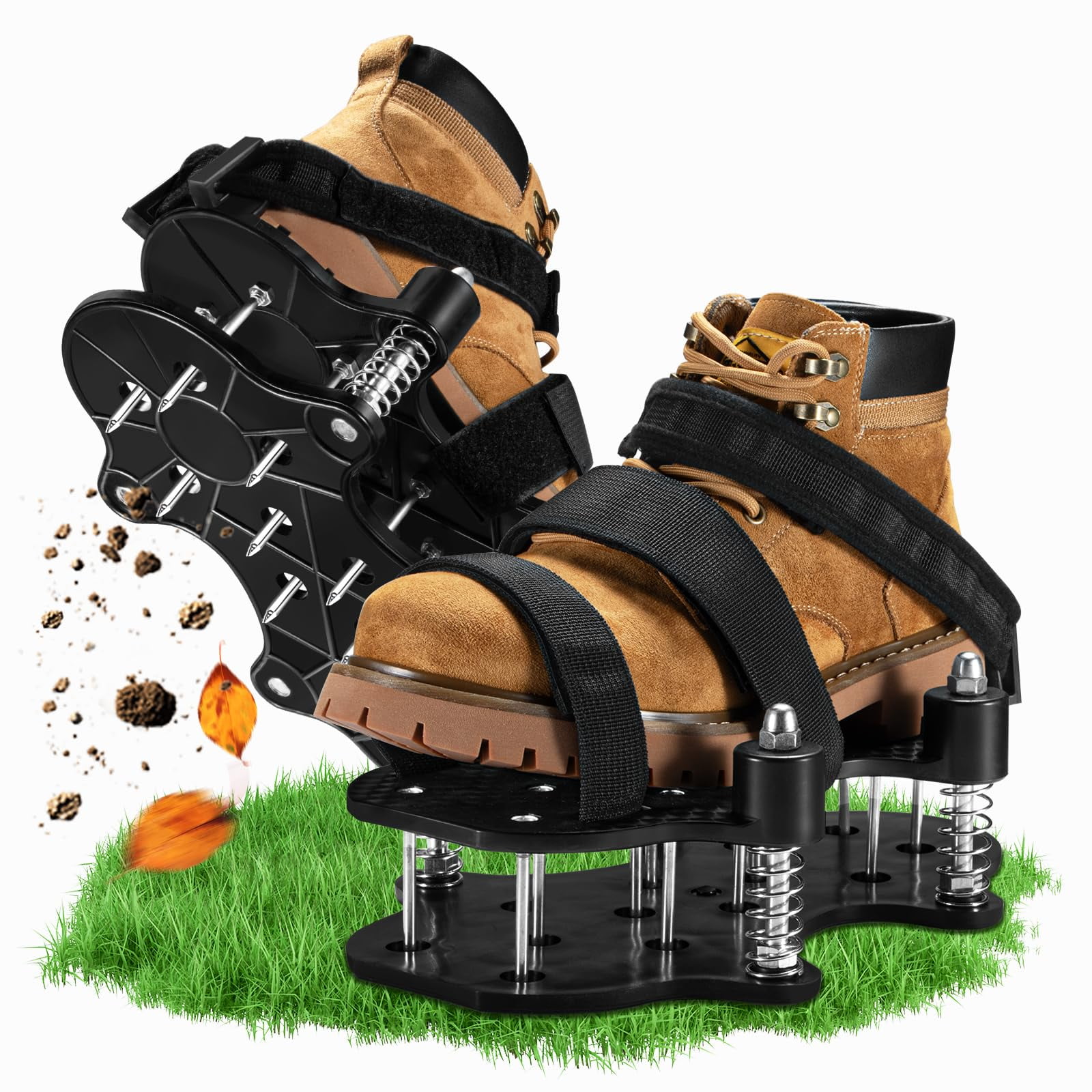 MAGTSMEI Lawn Aerator Shoes for Grass, Upgraded Aerating Shoe Double ...