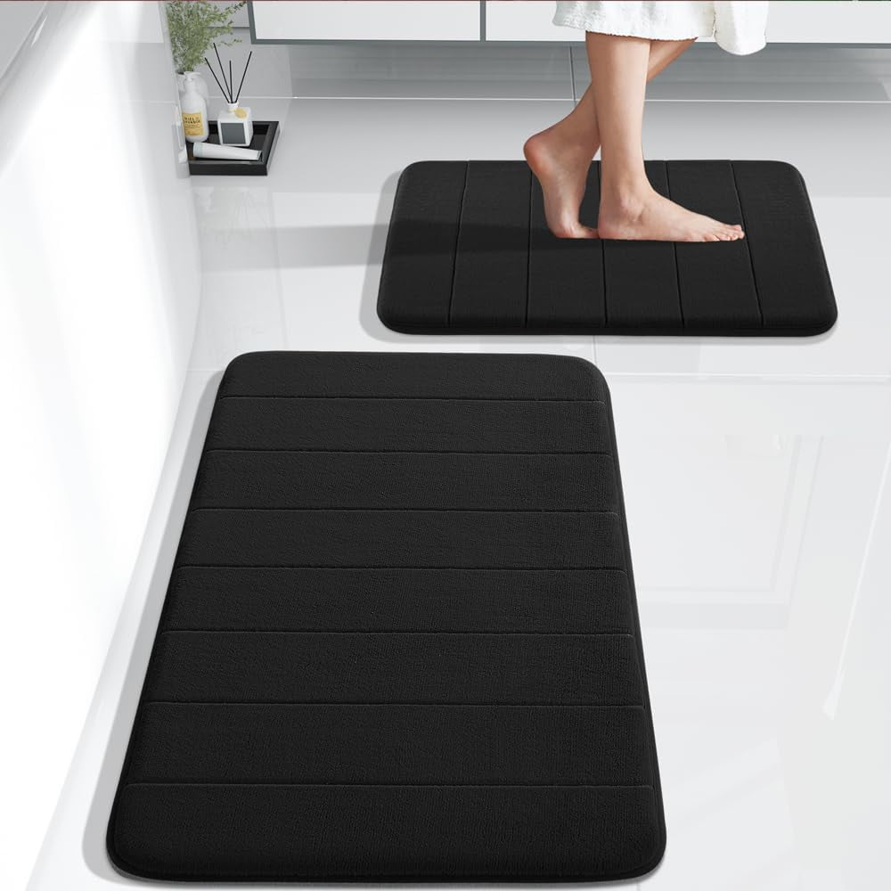 MAGULA 2-Piece Memory Foam Bath Mat Set, Non-Slip, Soft, Comfortable ...