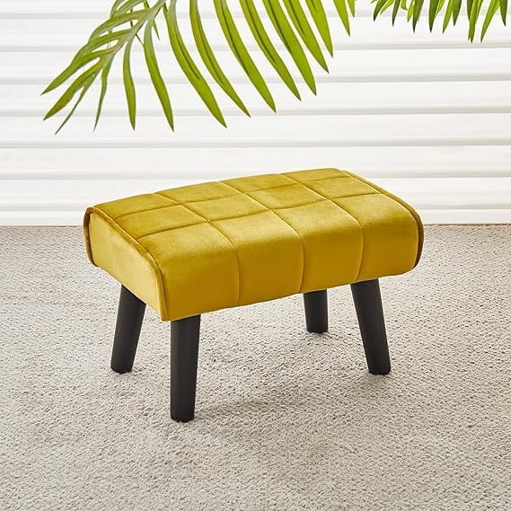 MAHI ART GALLERY Rectangular Ottoman Footstool with Velvet Soft ...