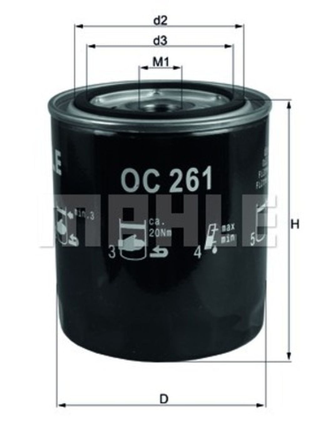 MAHLE OC 261 Engine Oil Filter Fits select: 1999-2004 LAND ROVER ...