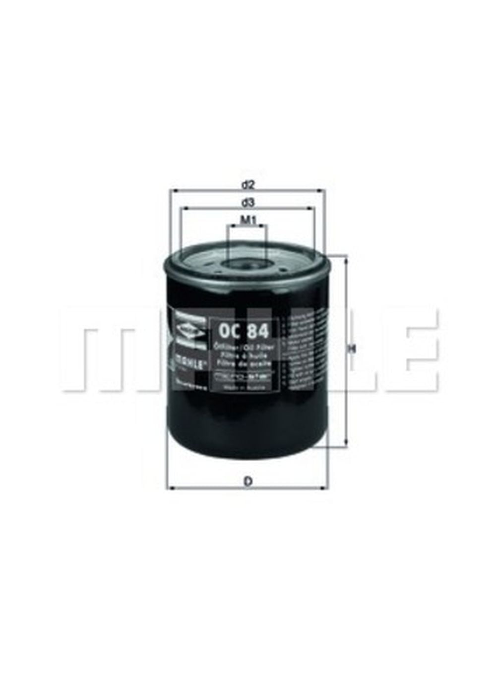 MAHLE OC 84 Engine Oil Filter Fits select: 1984-1985 BMW 318, 1980-1983 ...