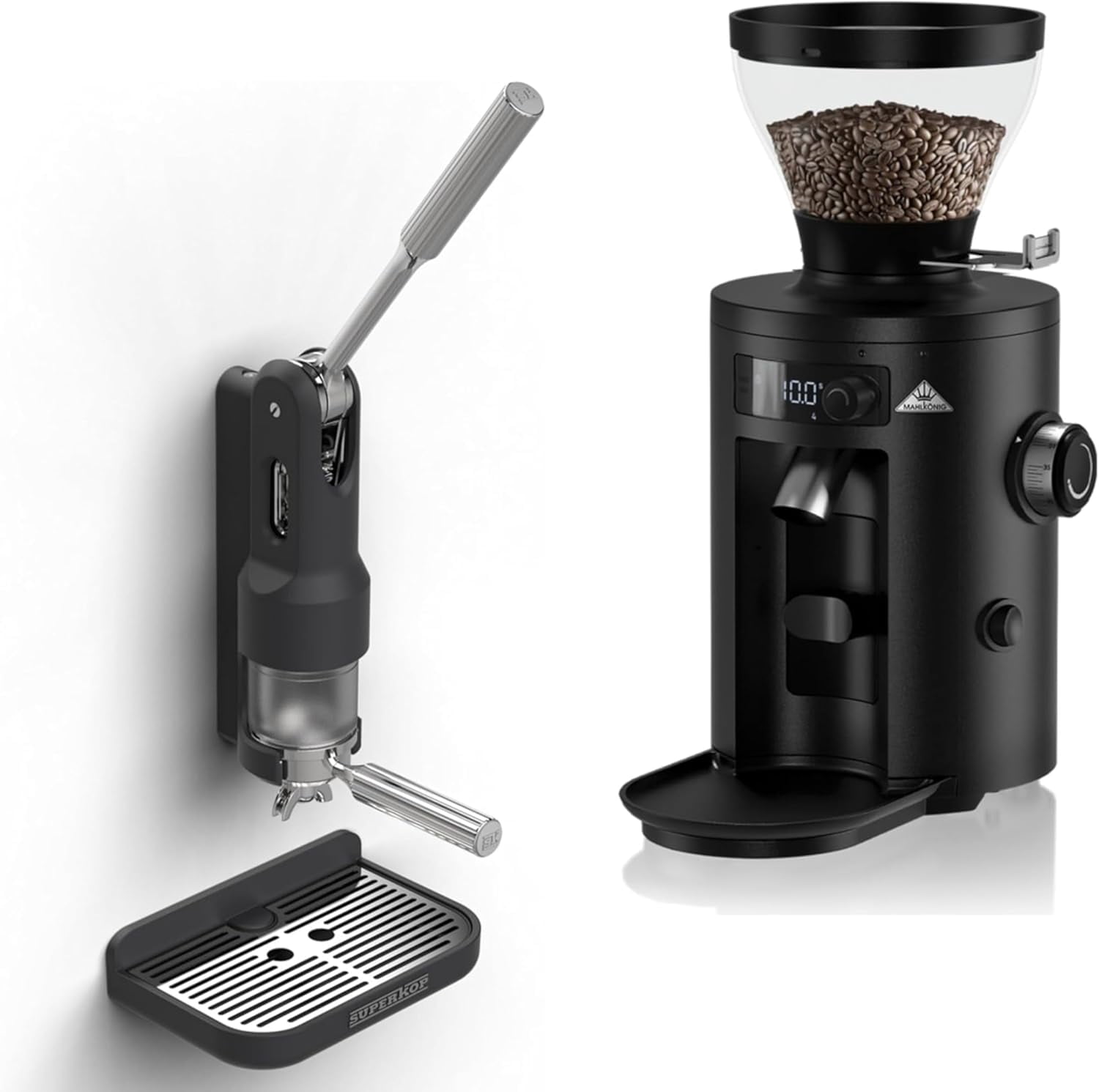 MAHLKÖNIG X54 Grinder + SUPERKOP Manual Espresso Machine – Black ...