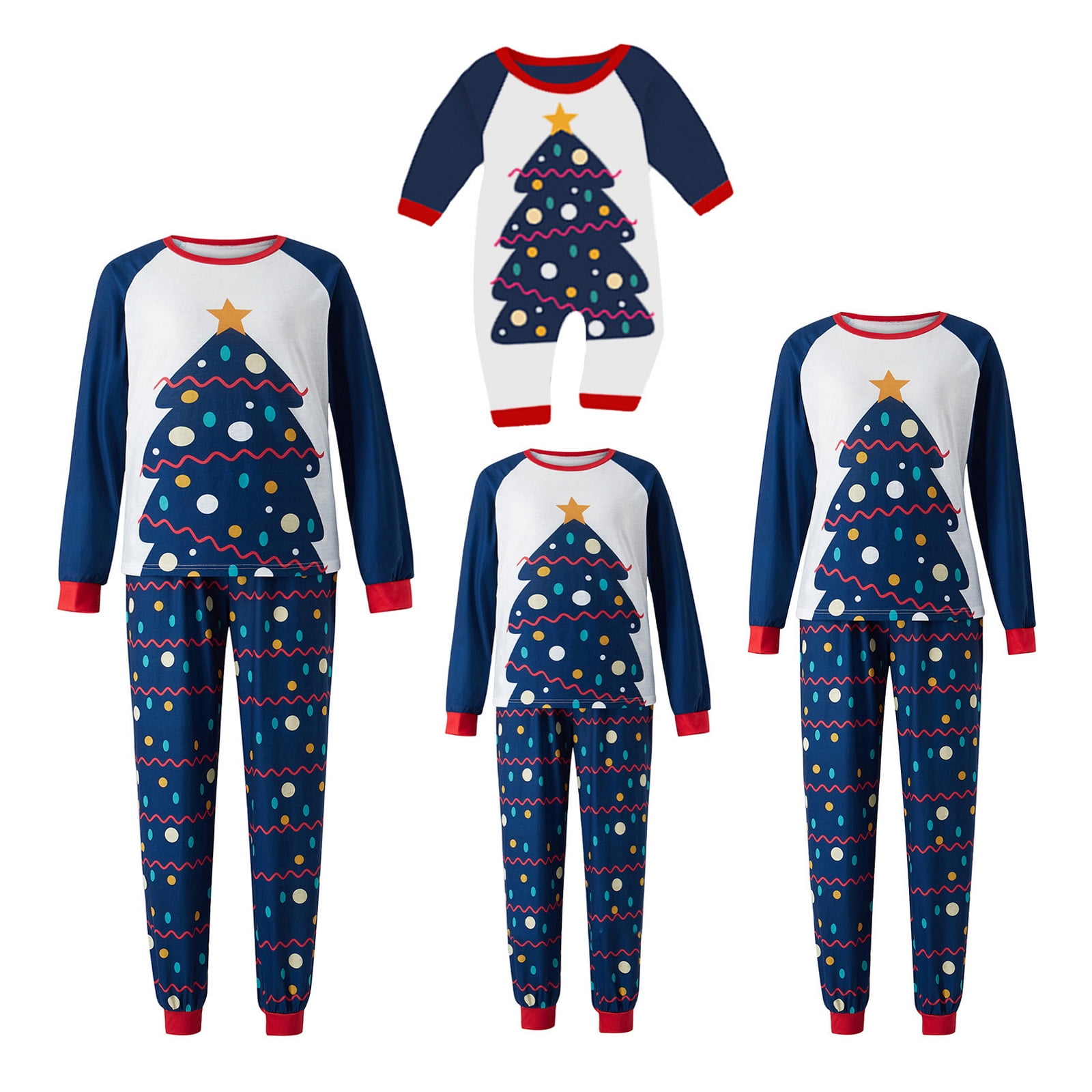 MAI Christmas Family Pajamas Matching Sets, Tree Print Matching Pjs for ...