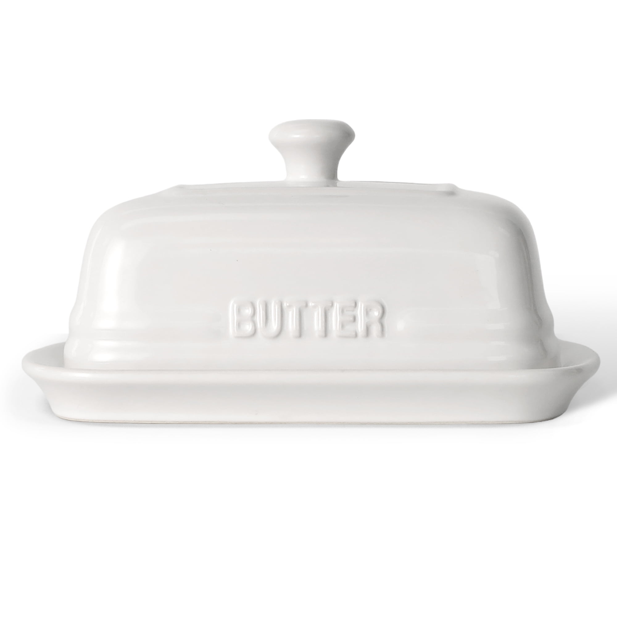 MAIA Ceramic Butter Dish with Lid for Countertop 5"x7.5" Large Butter ...