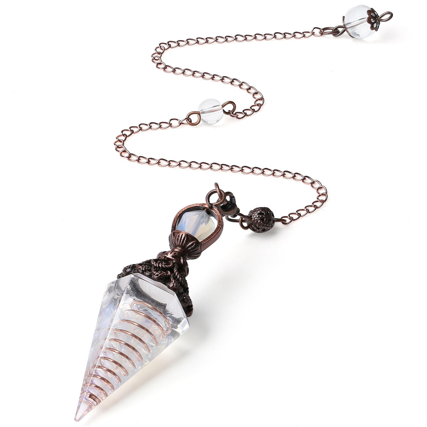 MAIBAOTA Opal Pendulum Crystal Stones for Dowsing Divination Spiritual ...