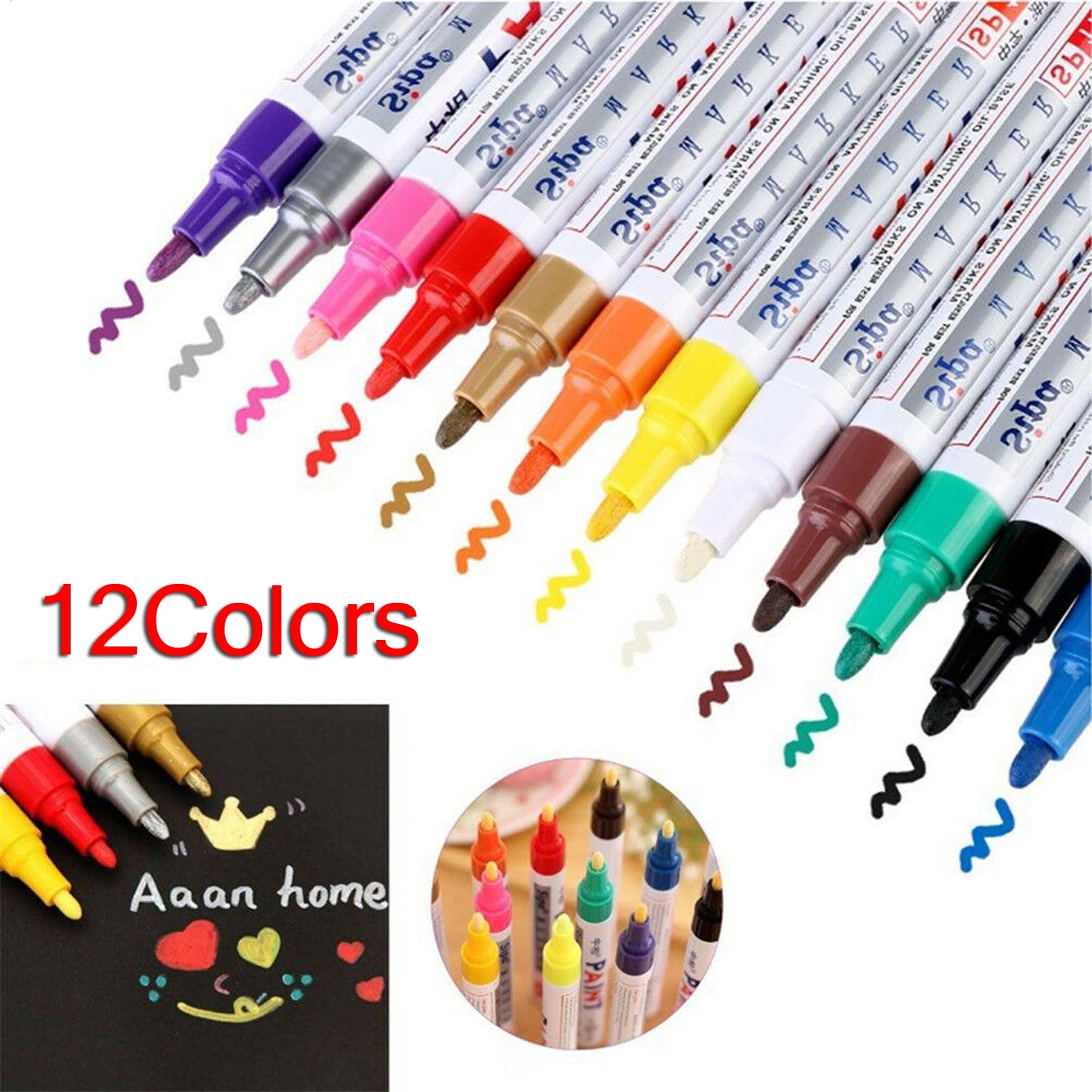 MAIDOU Multicolor Automotive Paint Pen 12 Piece 12 Pack - Walmart.com