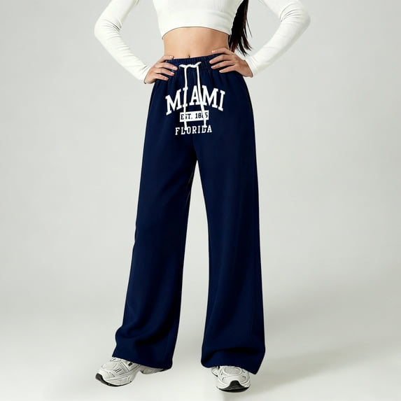 MAIHAN Grils Baggy Sweatpants Bow Wide Leg Cute Bow Print Wide Leg ...