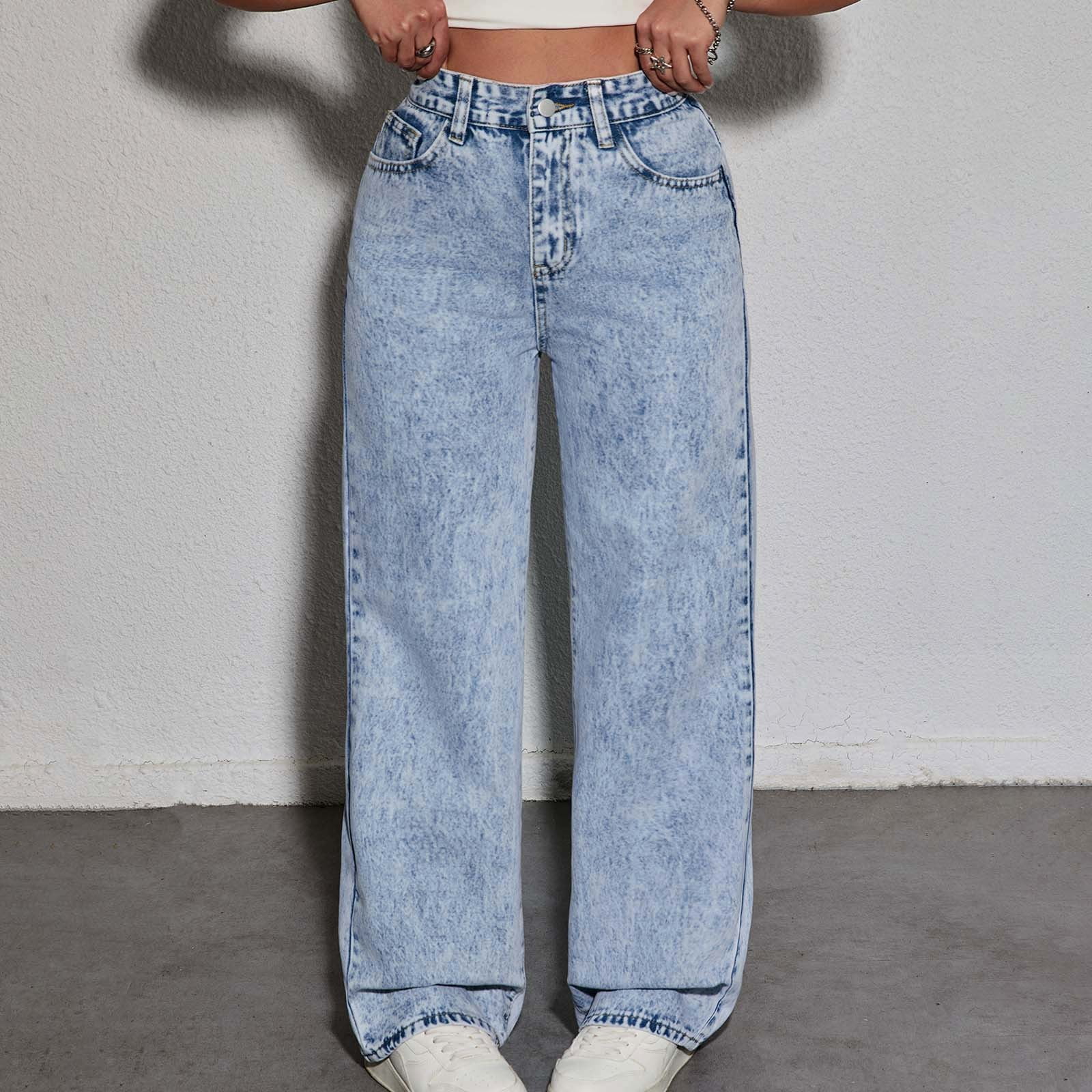 MAIHAN-Teen Girls High Waisted Flared Jeans | Embroidered Back Pocket ...