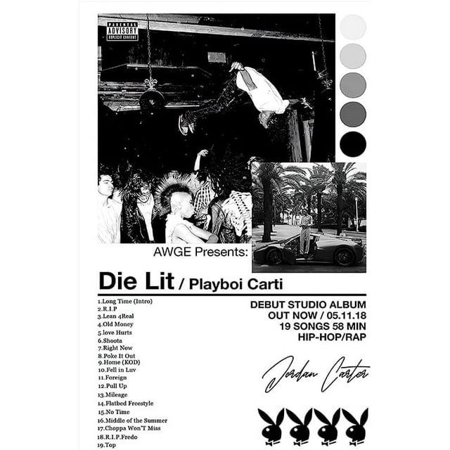 MAIHOR Playboi Carti Poster Die Lit Album Cover Posters - Canvas Wall ...