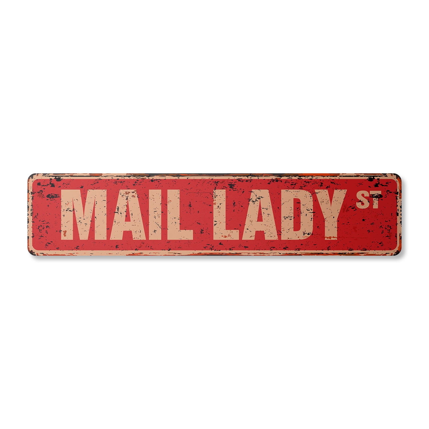 MAIL LADY Vintage Plastic Street Sign Childrens Name Room Sign | Indoor ...