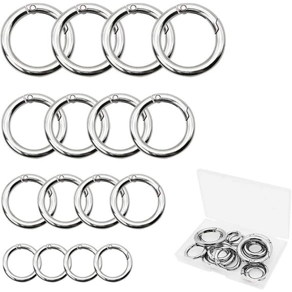 MAILINI 16PCS Spring O Ring Zinc Alloy Round Carabiner Snap Trigger ...