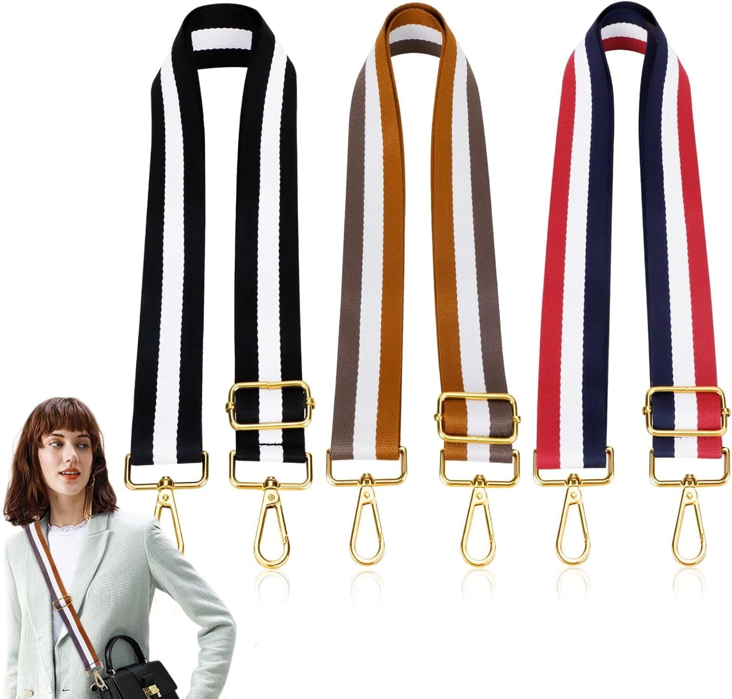 MAILINI 3PCS Purse Straps Wide Shoulder Strap Adjustable Replacement ...