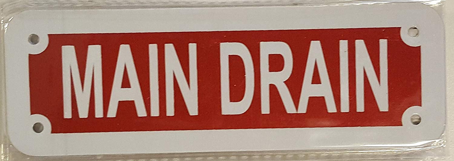 MAIN DRAIN SIGN (RED REFLECTIVE , ALUMINIUM 2X6 ) - Walmart.com