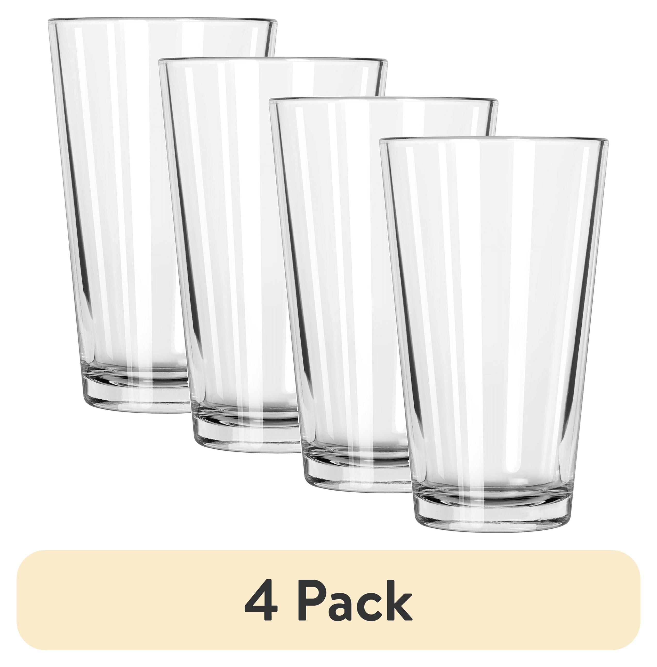 (4 pack) MAINSTAYS 160 oz Milk Beer Everyday Clear Pint Glass - Walmart.com