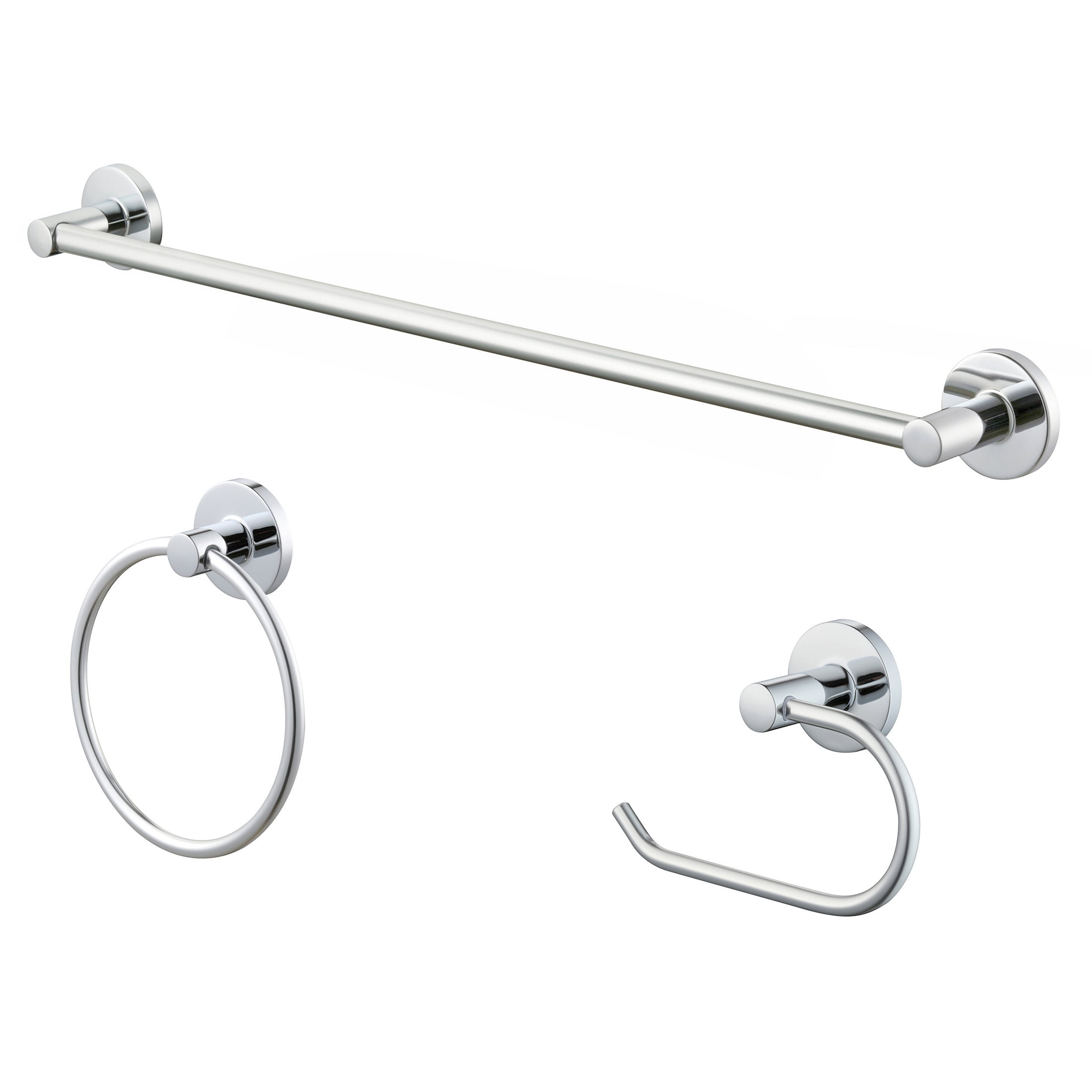 Mainstays Modern Round 3-Piece Bath Accessory Kit in Chrome - Walmart ...
