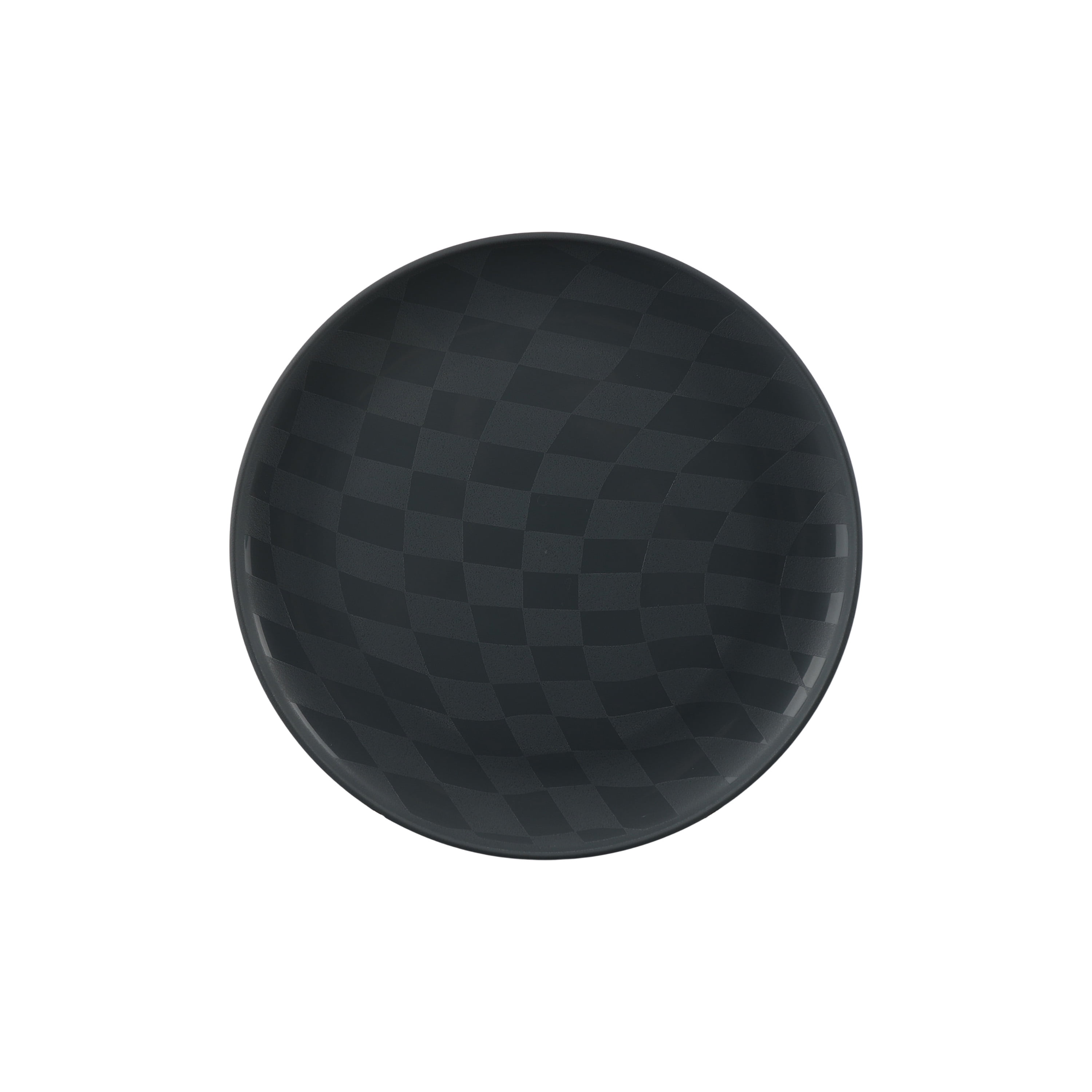 Mainstays - Grey Round Plastic Plate, Wavy Checkered Etched, 10.5 Inch ...