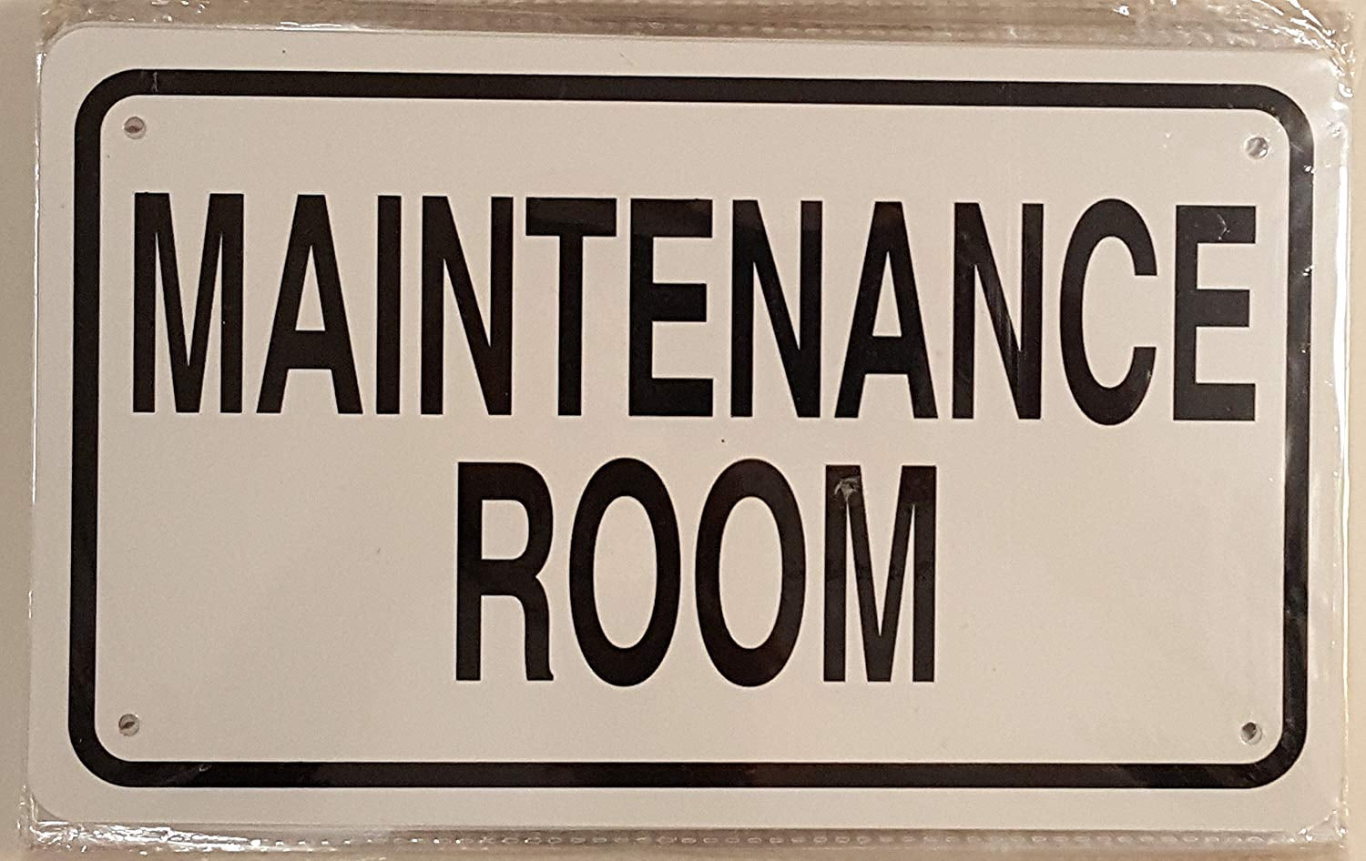 MAINTENANCE ROOM SIGN (White 6x10 Aluminium rust free) - Walmart.com