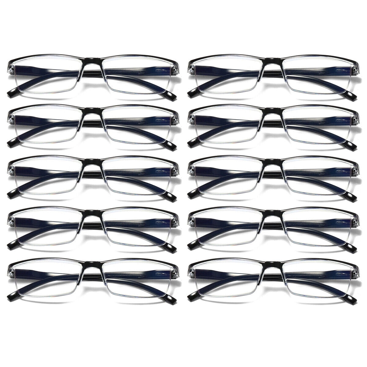 MAINYU 10 Pack Spring Hinge Readers Computer Reading Glasses Blue Light ...