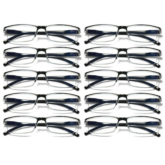 6 Pack Oprah Style Reading Glasses Blue Light Blocking Square Computer ...