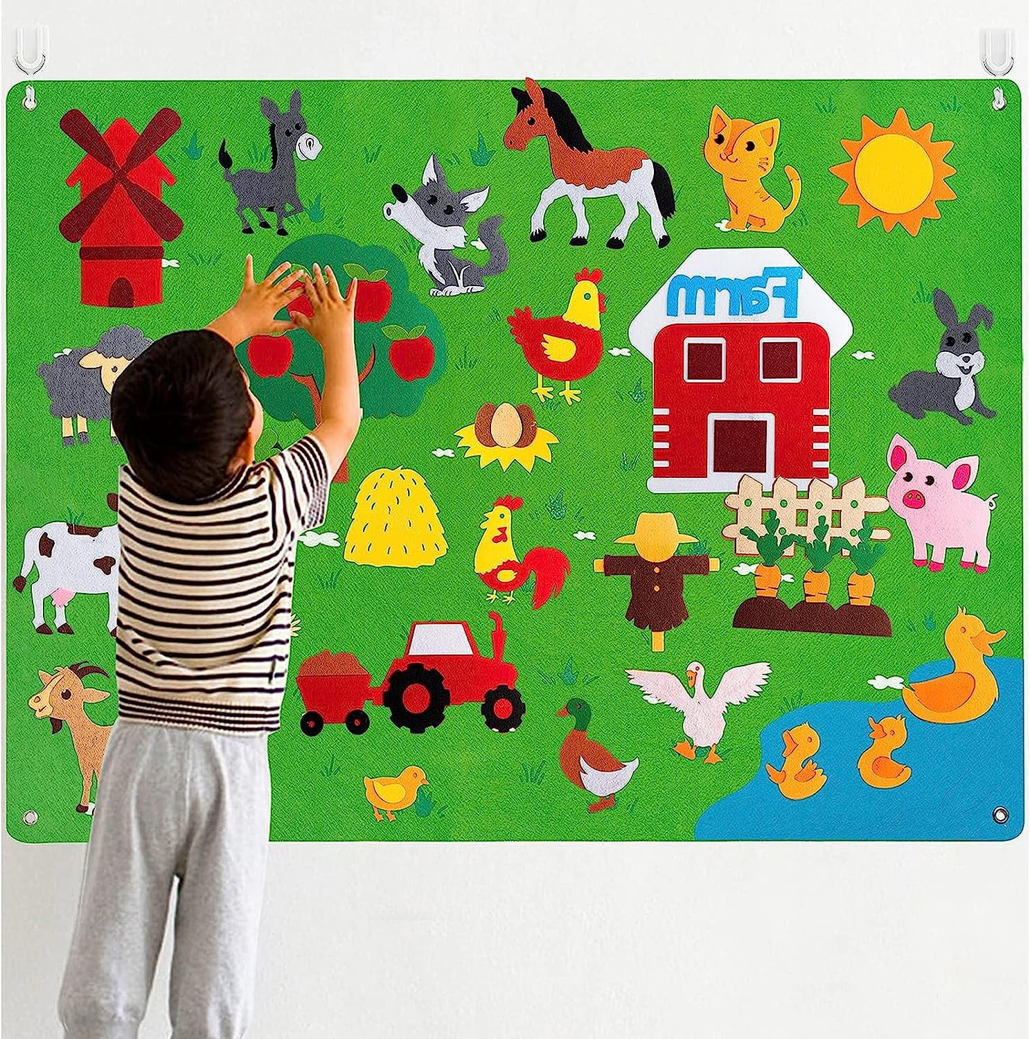 MAINYU 32 Pcs Felt Board Story Set for Toddlers Felt Jungle Toys ...