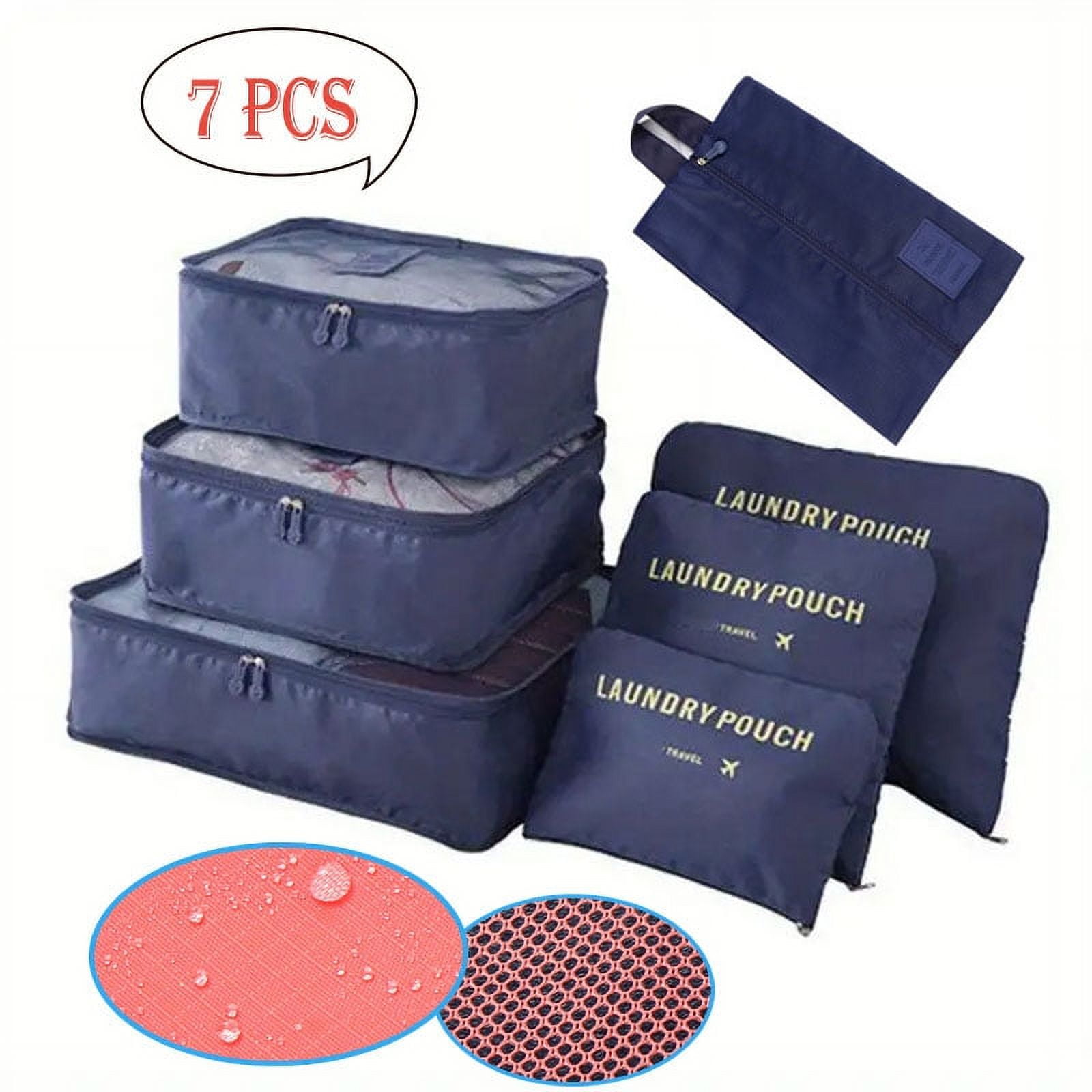MAINYU 7 Piece Travel Storage Bags Packing cubes Multi-functional ...