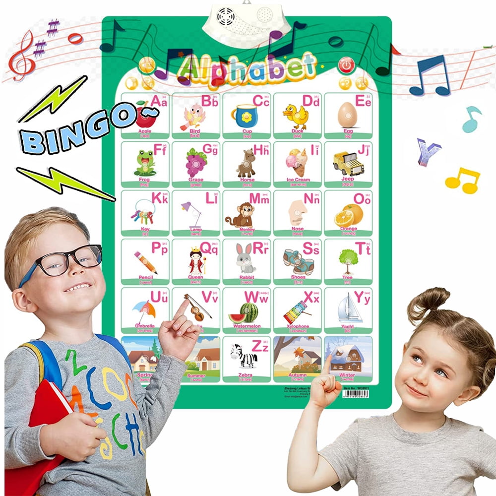 MAINYU Interactive Alphabet Wall Chart, ABC, 123s, Music, Words ...