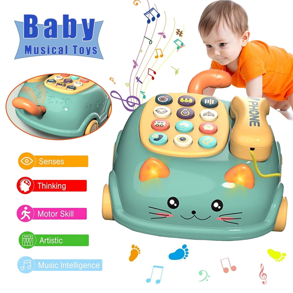 MAINYU Push Pull Music Toy, Baby Musical Busy Learning Bus with Music ...