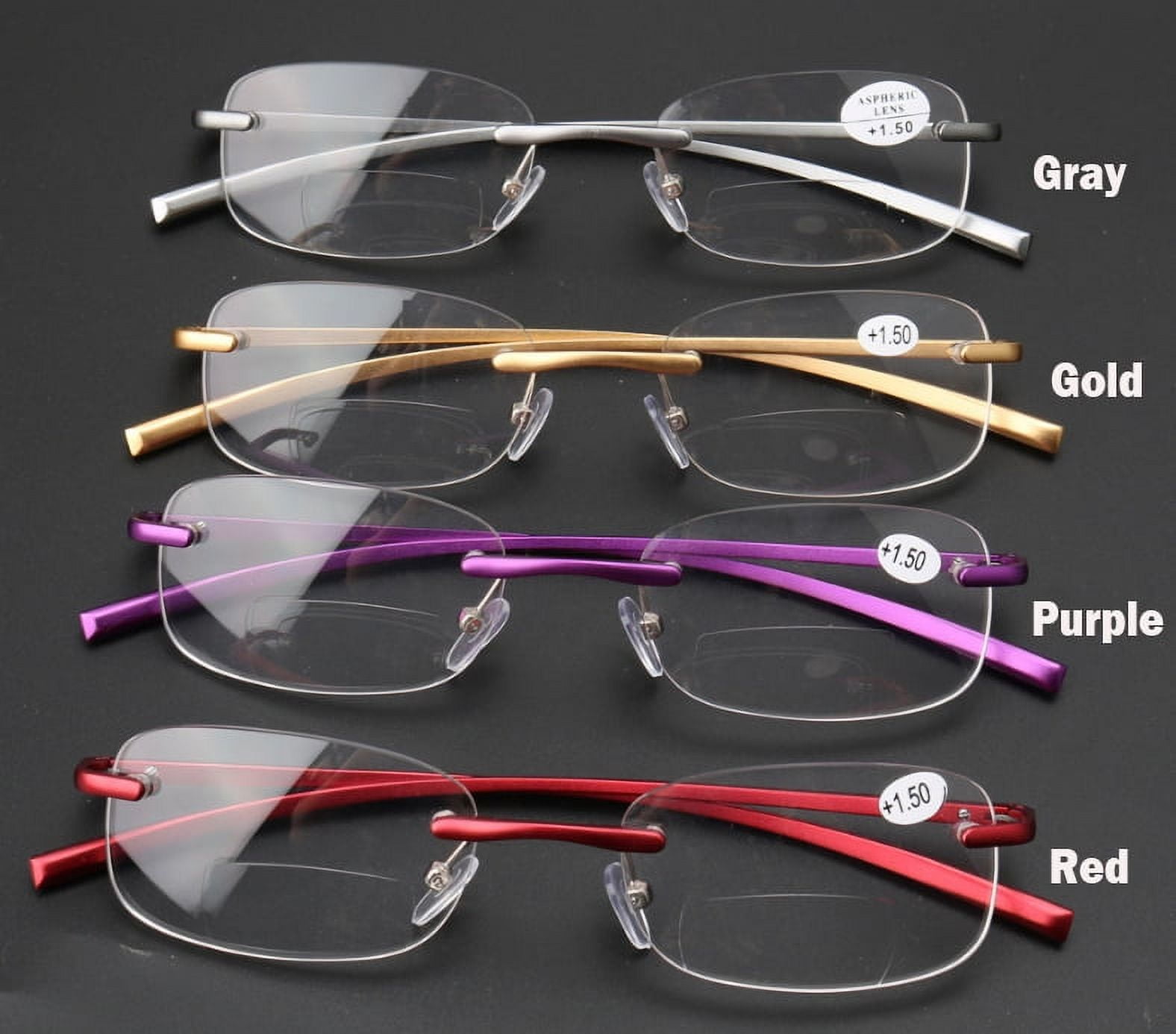 MAINYU Rimless Bifocal Reading Glasses Blue Light Blocking, Fashion ...