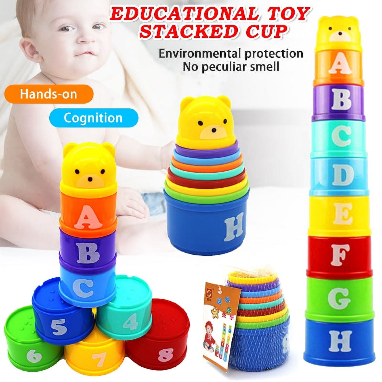 MAINYU Stacking Cups Baby Building Set Nesting Cups Early Educational ...