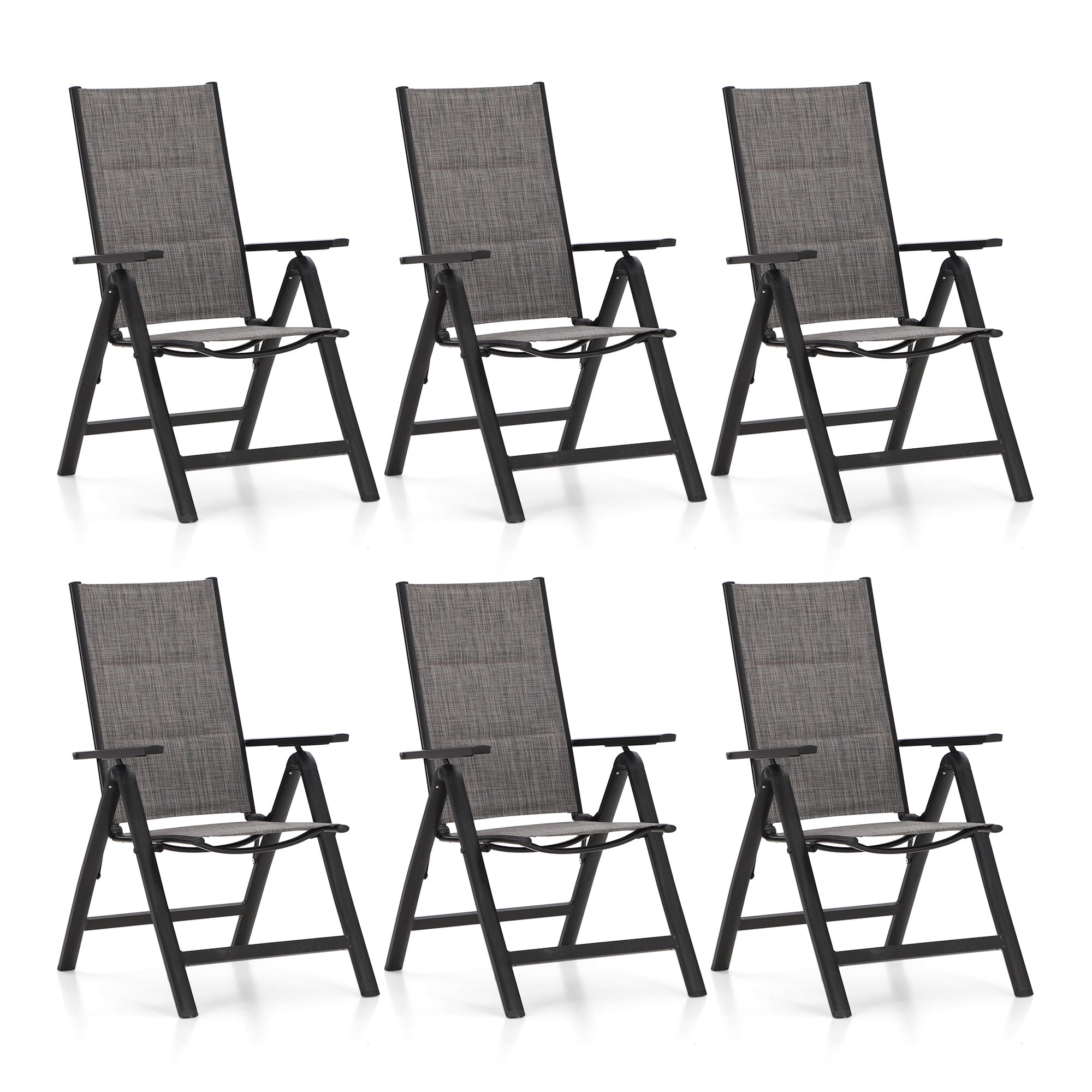 MAISON ARTS Set of 2/4/6/8 Foldable & 7-Angle Adjustable Padded Patio ...