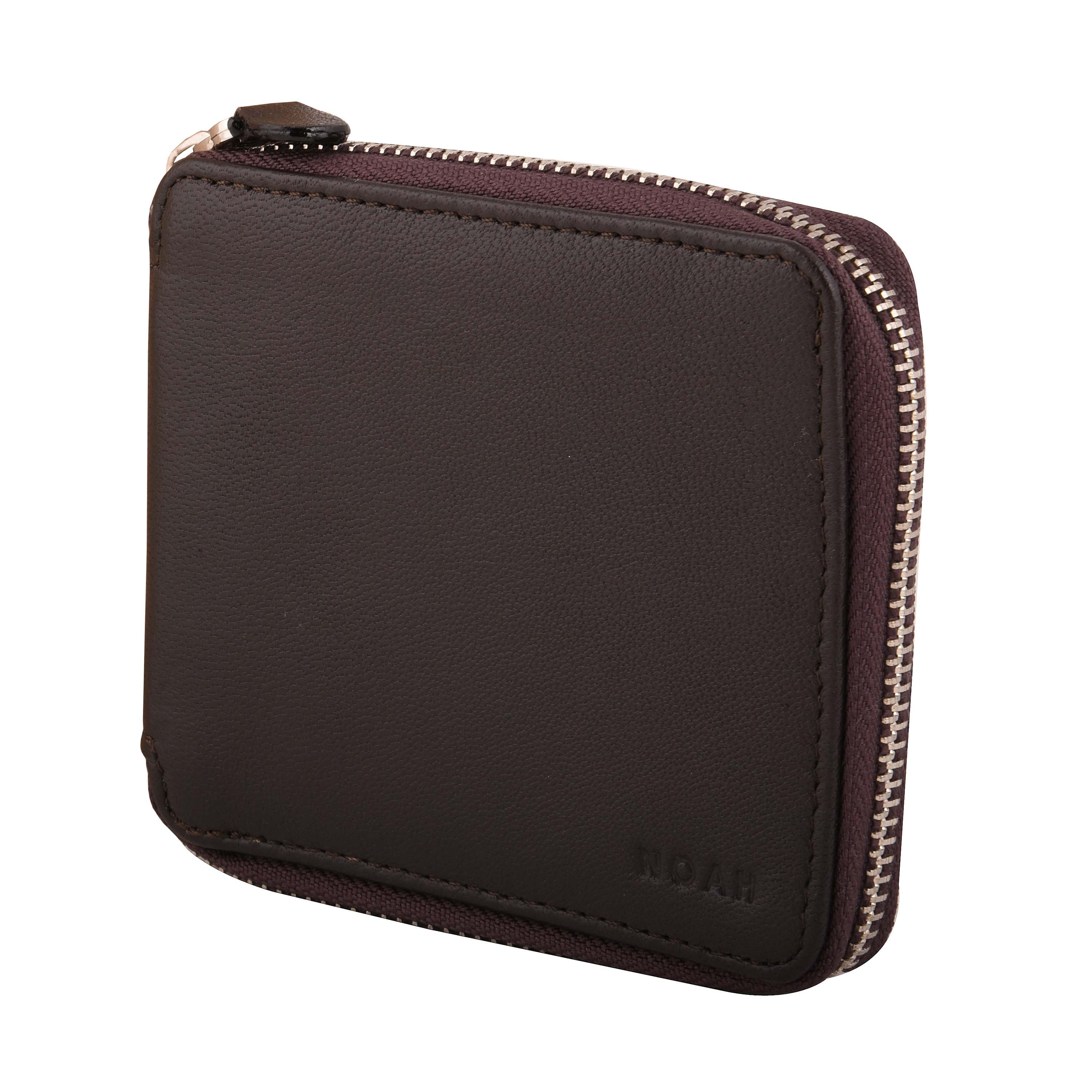MAISON DE NOAH Mens Zip Wallets | Zip Up Leather Bifold Wallet with ...