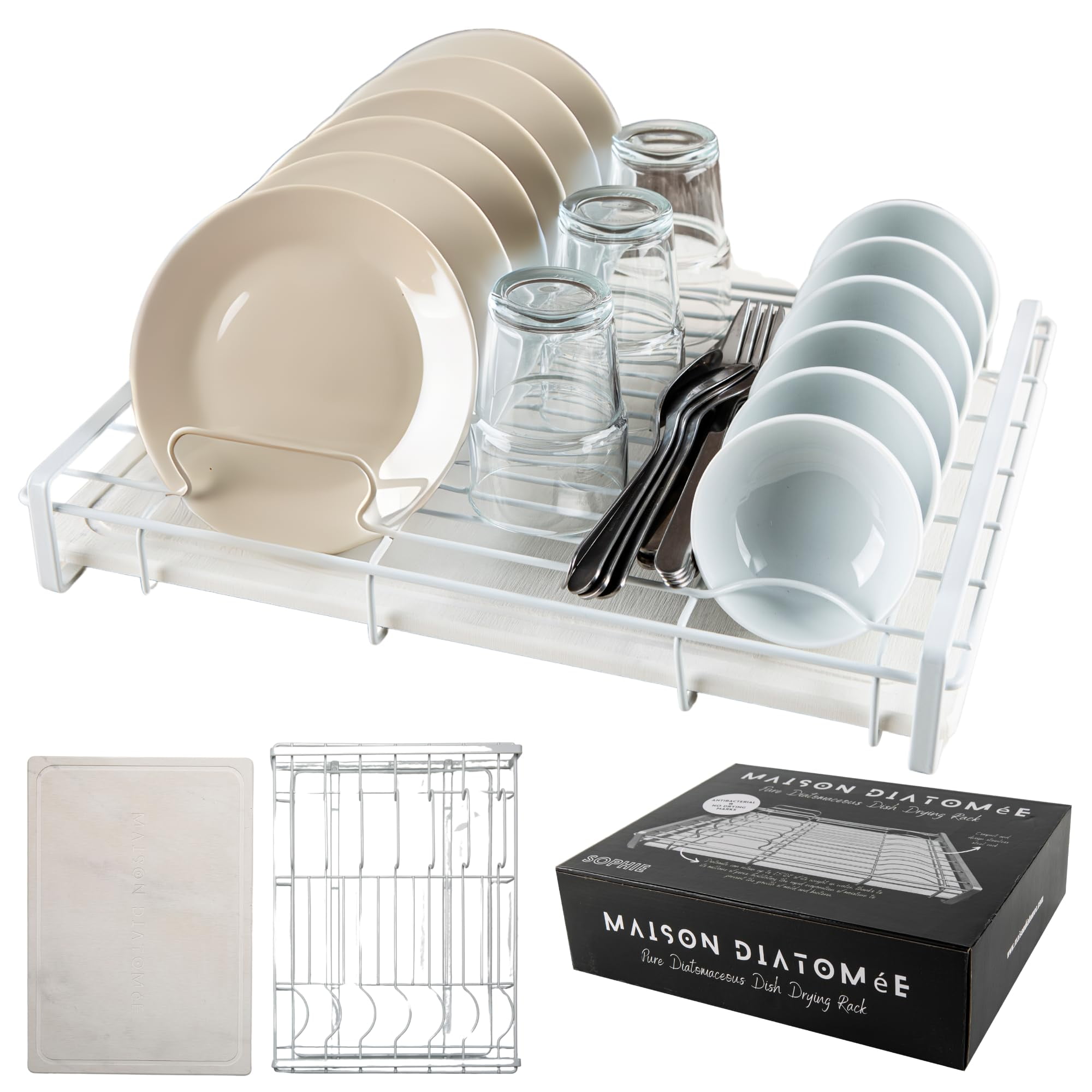 MAISON DIATOMEE Stone Drying Mat for Kitchen Counter Bundle, Stainless ...