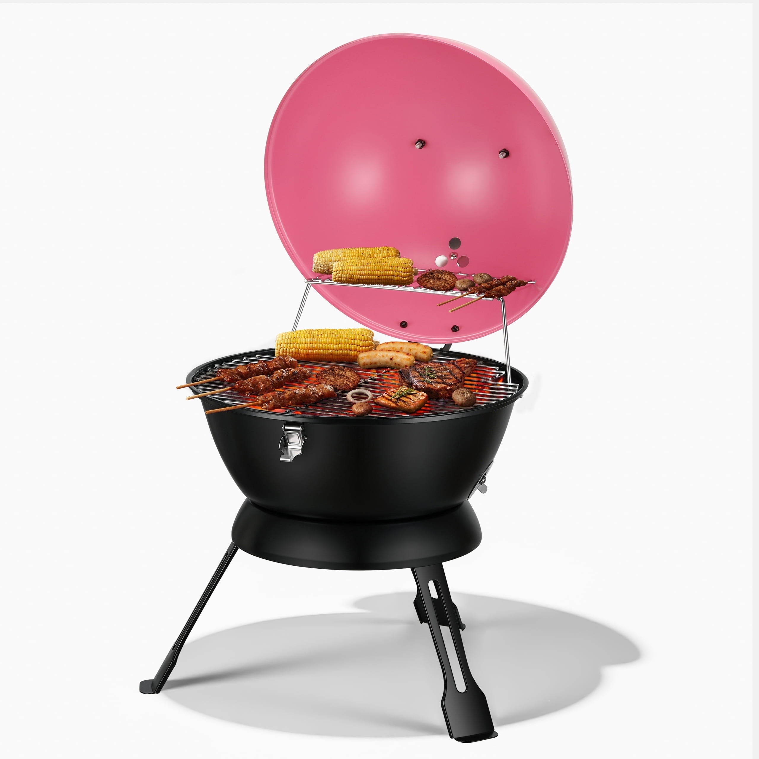14 inch Portable Charcoal Grill with Warming Rack & Vent System for ...