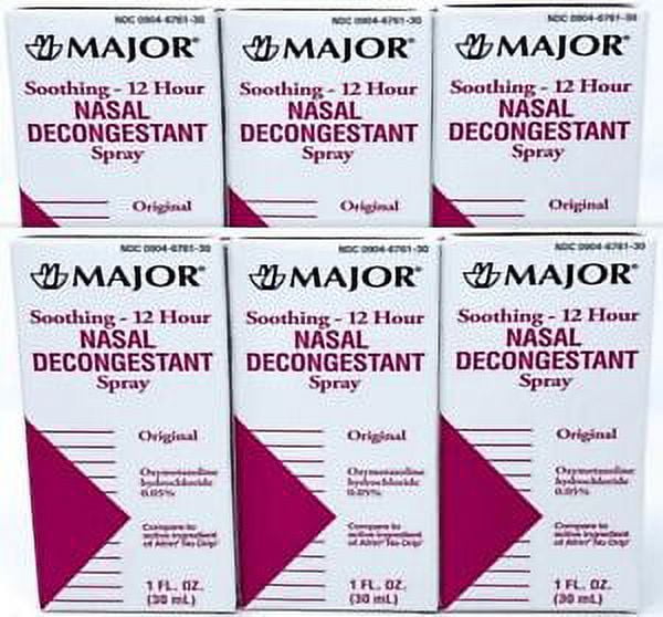 Bayarde Services MAJOR 12hr Nasal Decongestant Pump Spray 1oz, 6 Pack ...