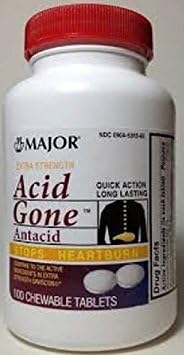 MAJOR Acid Gone Extra Strength Antacid Chewable Tablets - Acid Reflux ...