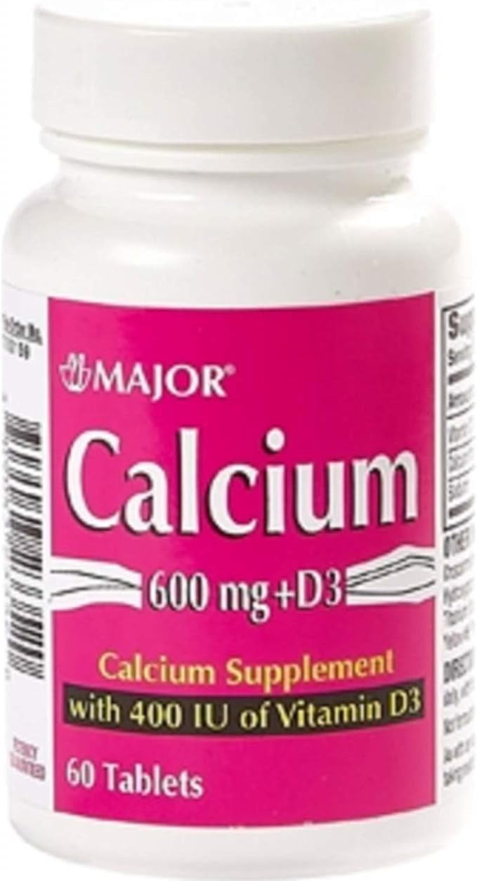 MAJOR CALCIUM 600MG W/D 400IU CALCIUM CARBONATE-600 MG Lt Peach/Buff 60 TABLETS UPC 309043233520 ...