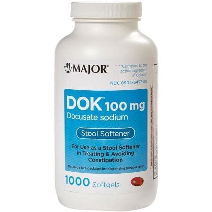 MAJOR DOK 100MG TABS DOCUSATE SODIUM-100 MG White 100 Tablets 3-pack ...