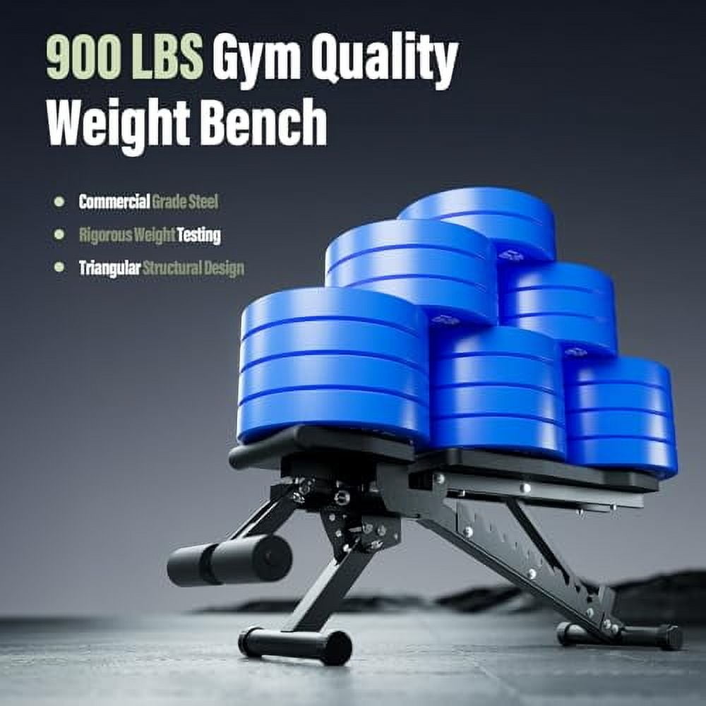 MAJOR FITNESS Drone9 Weight Bench - Foldable Commercial-Grade ...