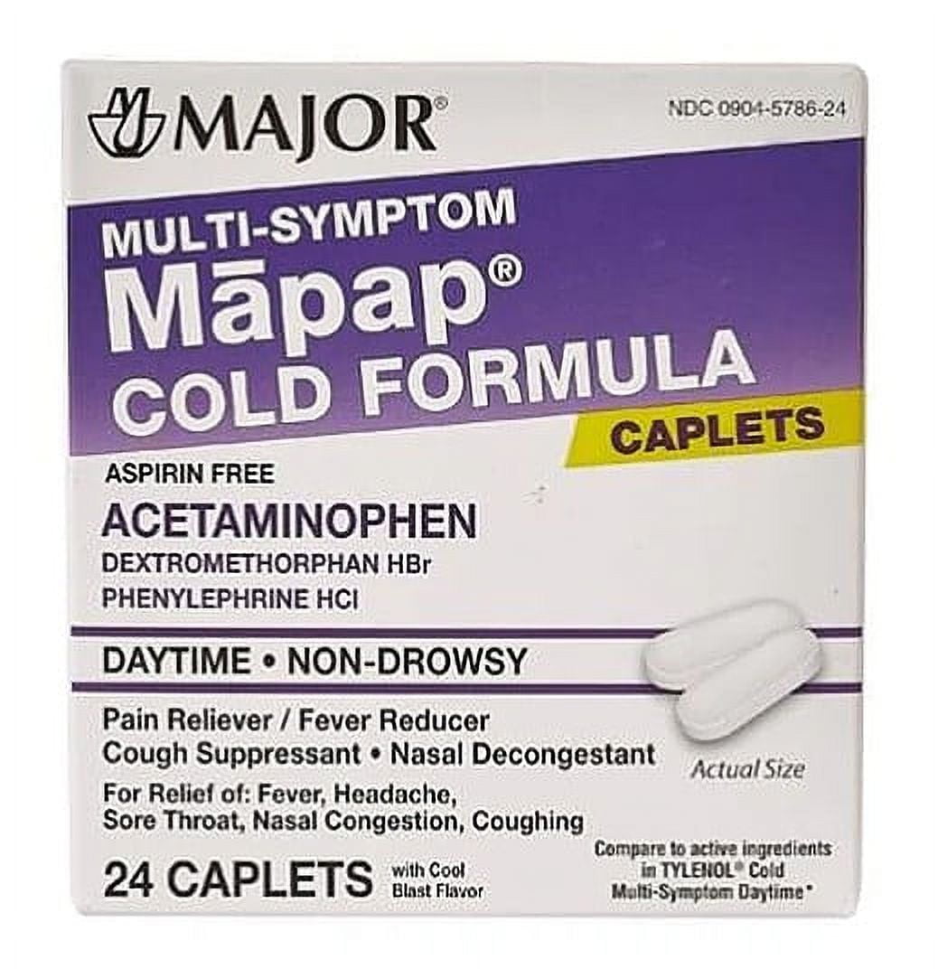 MAJOR MAPAP Cold Multi Symptom ACETAMINOPHEN-325 MG White 24 (Pack of 2 ...
