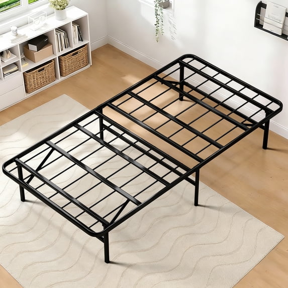 WASUHE, Twin Bed Frame, 14" Heavy-Duty Steel, Foldable with Storage ...