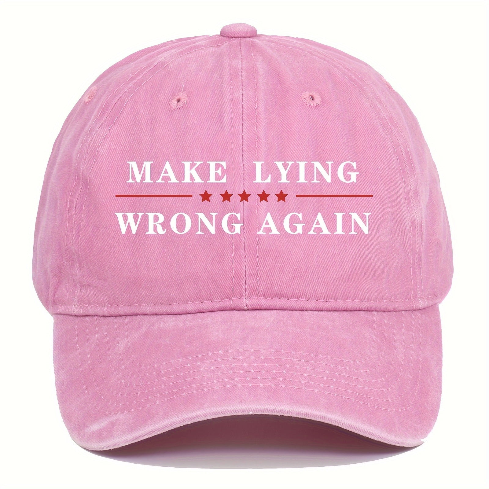 MAKE LYING WRONG AGAIN Trendy Printing Cotton Washed Adjustable Baseball Cap for Men and Women ...