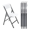 WASUHE, Plastic Folding Chairs, Stackable, 350 lbs Capacity, White ...
